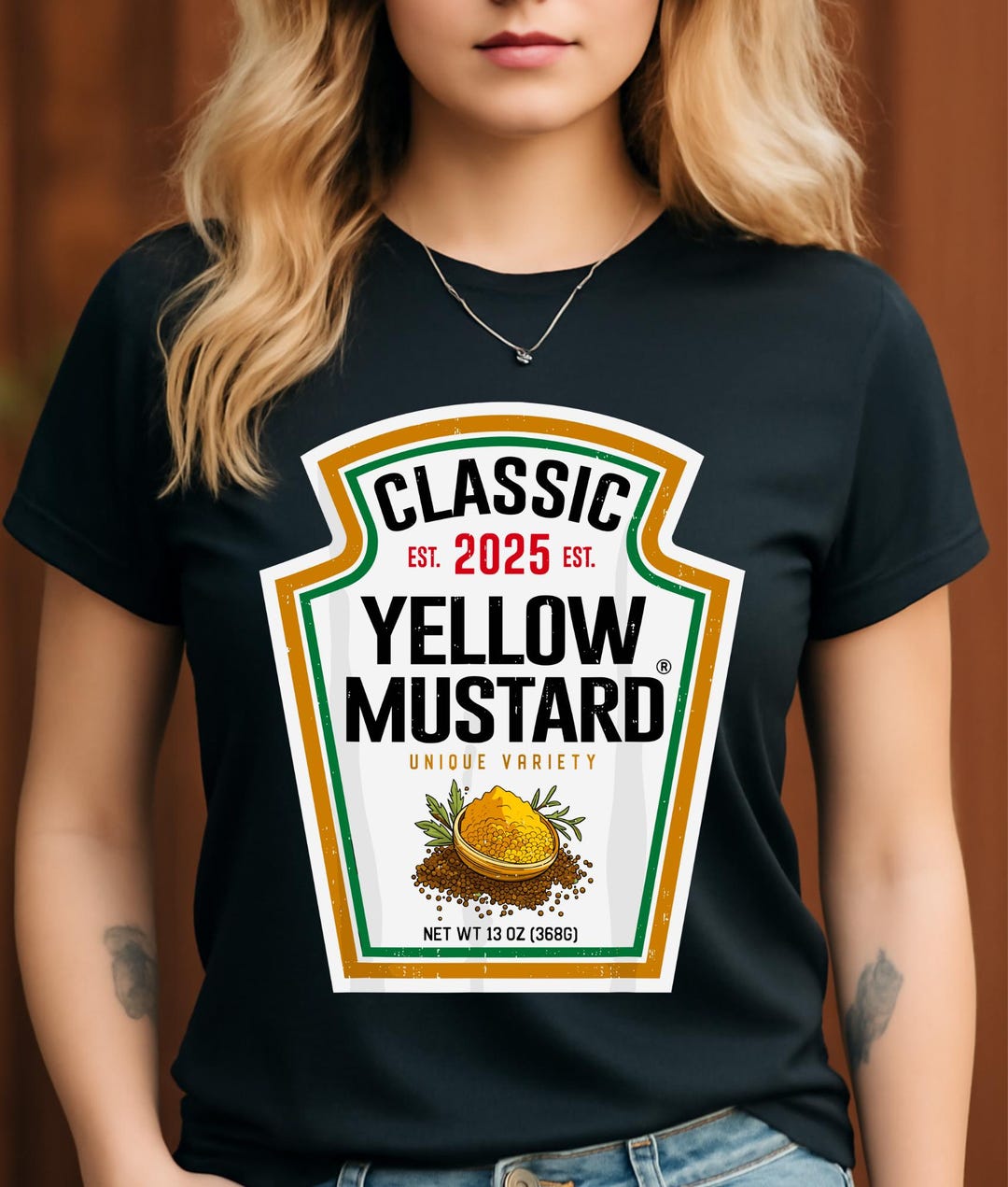 Classic Yellow Mustard PNG | Retro Food Label Design | Funny Condiment ...