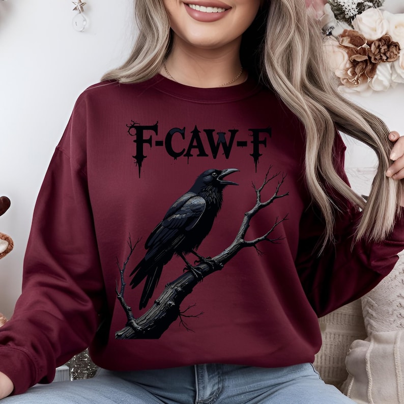 F-caw-f Crow PNG | Gothic Raven Clipart | Dark Aesthetic Digital ...