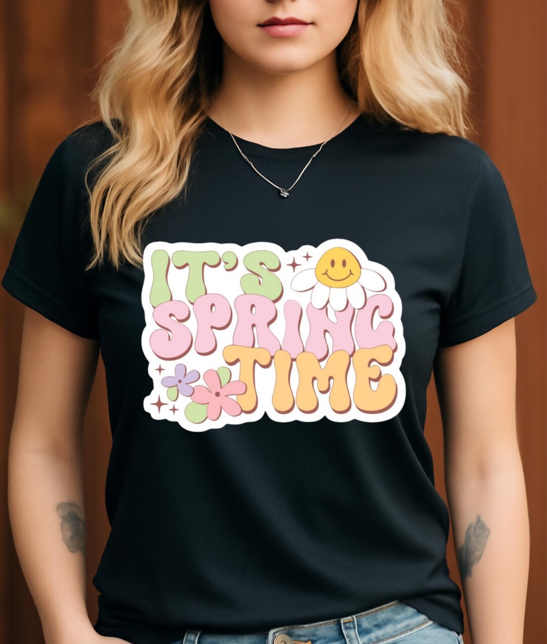 It’s Spring Time PNG, Retro Spring PNG, Groovy Daisy Smiley Flower ...
