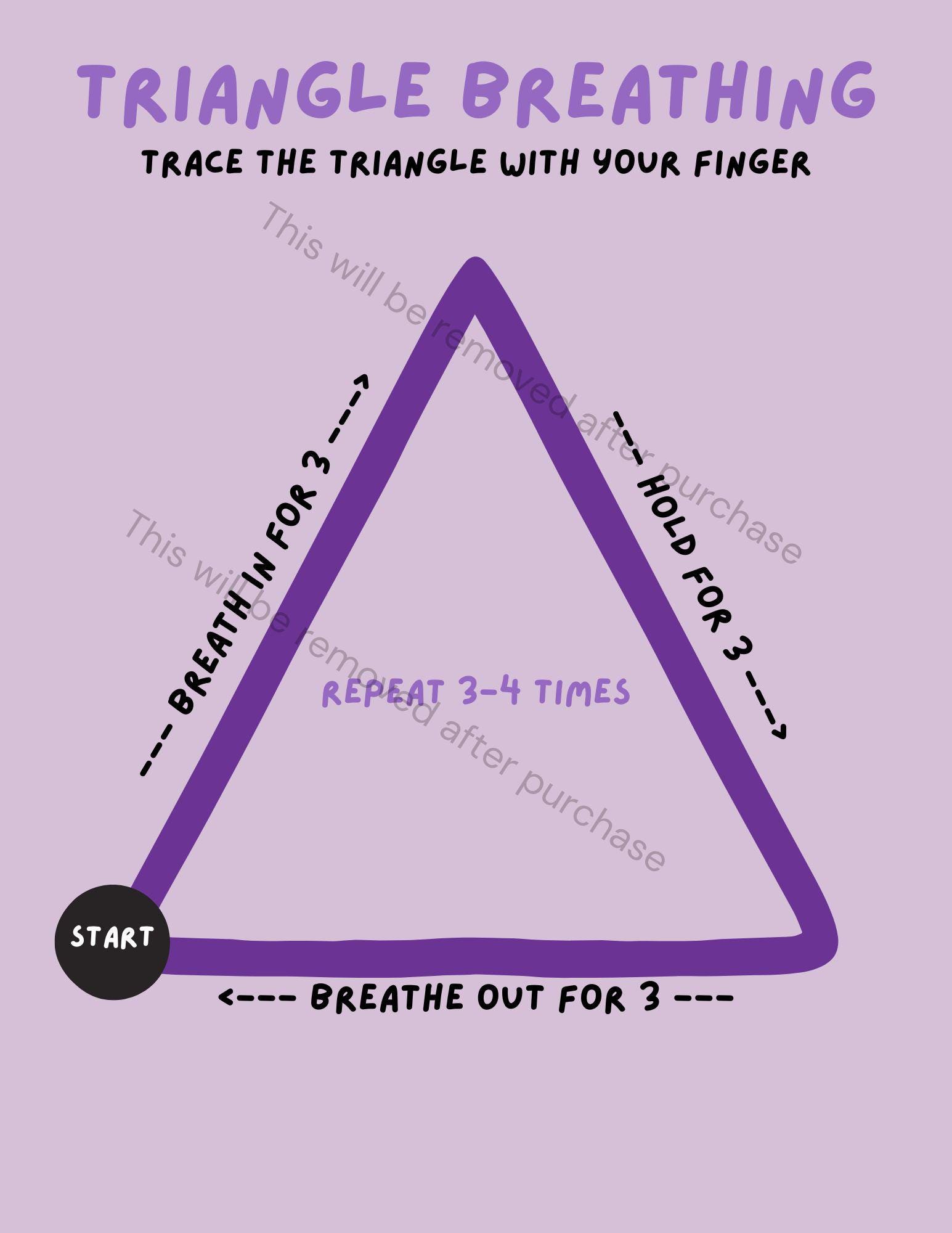 Mental Health Coping Skills Handout for Therapists- Triangle Breathing ...
