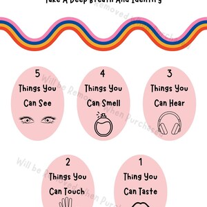 Mental Health Coping Skills Handout for Therapists- 5 Senses/ 5-4-3-2-1 ...