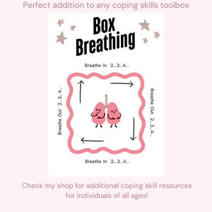 Mental Health Coping Skills Handout for Therapists- Box Breathing ...