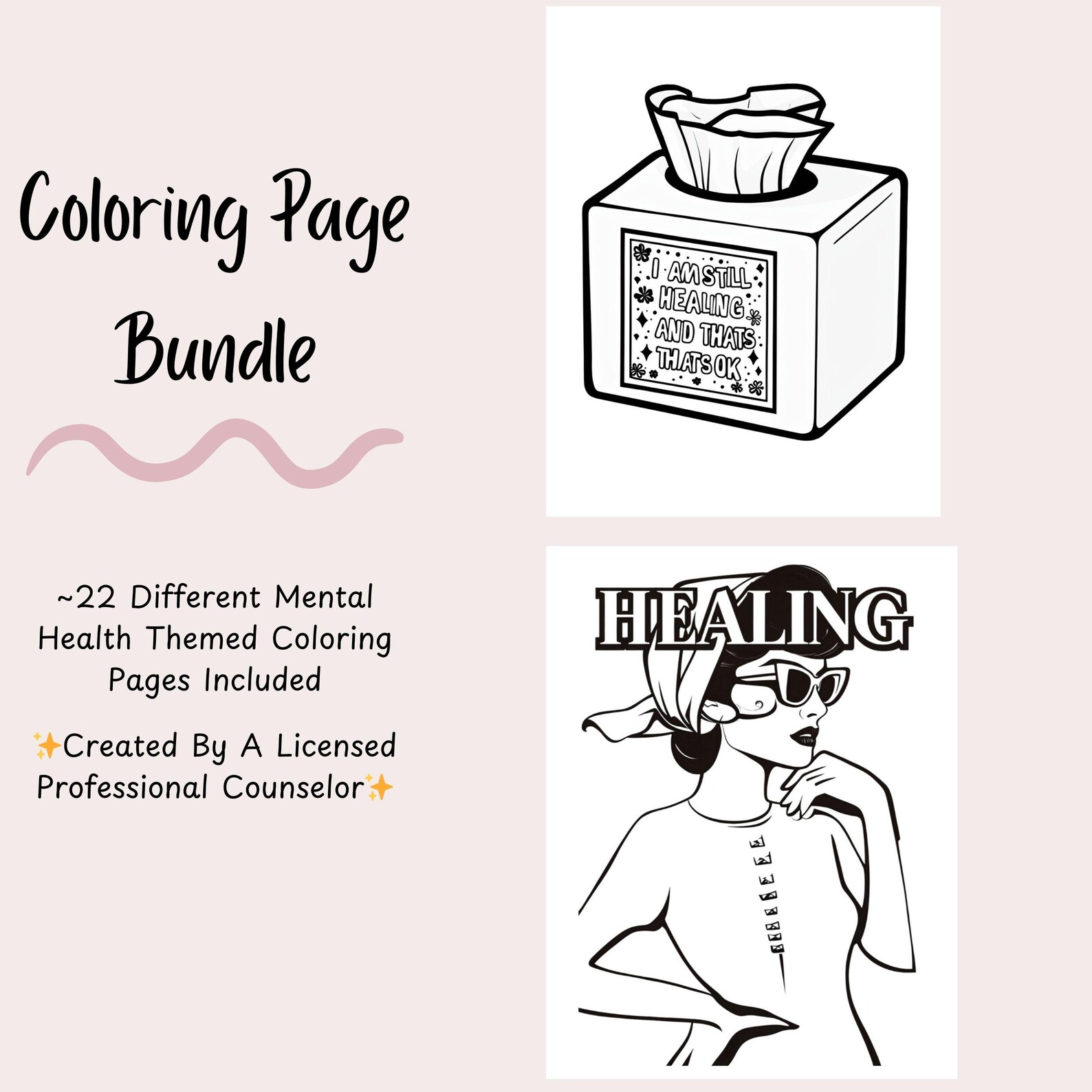 Mental Health Coloring Pages- 22 Individual Coloring Sheets ...