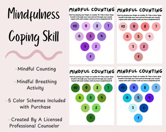 Mental Health Coping Skills Handout for Therapists- Look for the Colors ...