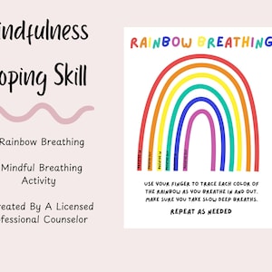 Mental Health Coping Skills Handout for Therapists- Rainbow Breathing ...