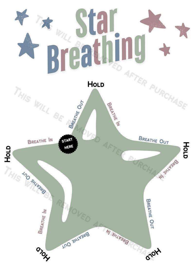 Star Breathing Handout: Mindfulness Coping Skill (digital Download) - Etsy