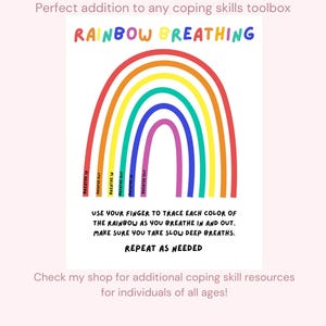 Mental Health Coping Skills Handout for Therapists- Rainbow Breathing ...
