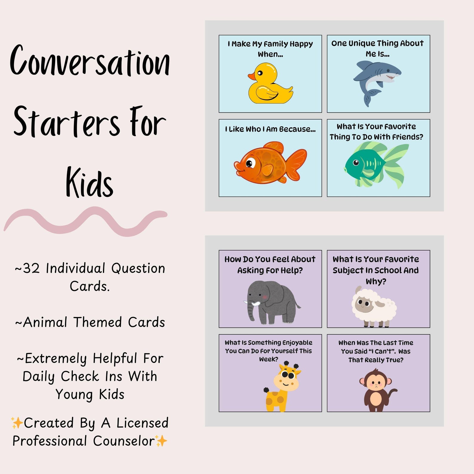 Conversation Starter Cards for Kids: Fun Family Icebreaker Questions ...