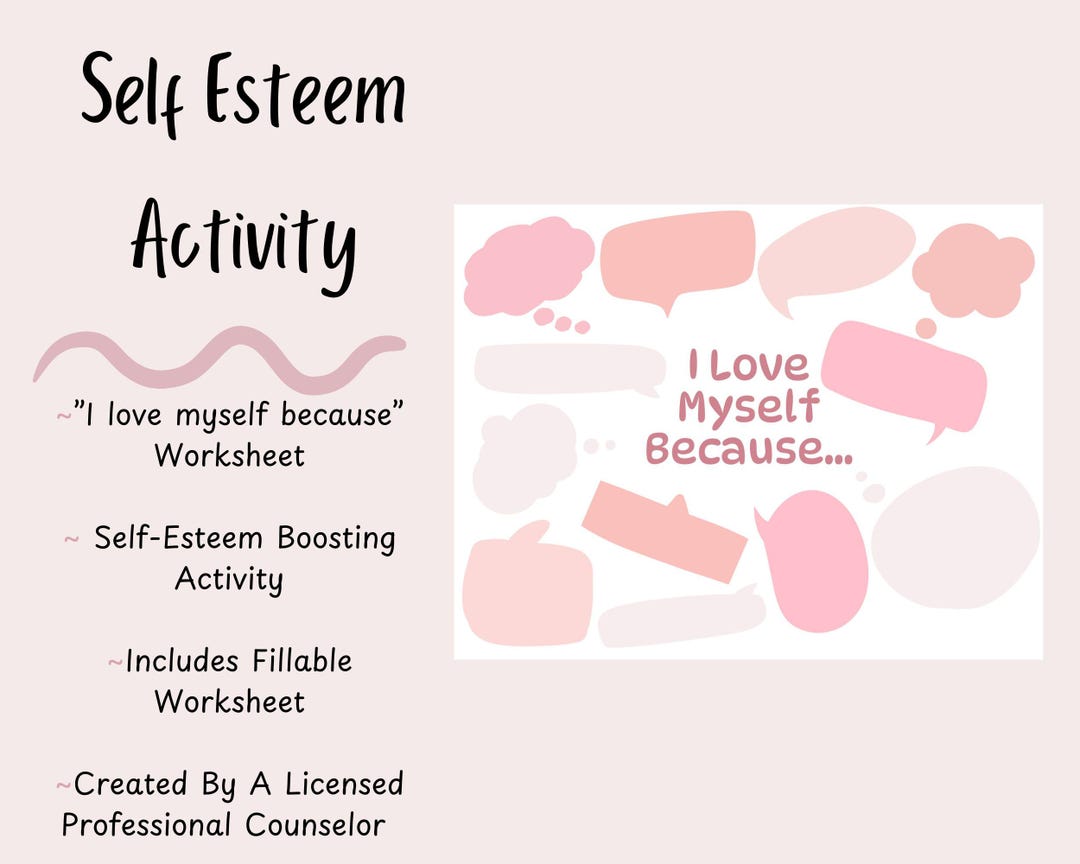 Self-esteem Activity Worksheet: Mood Boosting, Resilience Builder ...