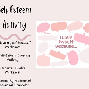 Mental Health Coping Skills Handout for Therapists- Self Esteem ...