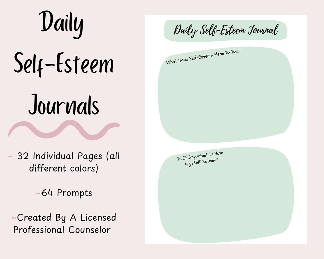 Self-esteem Journal Prompts: Daily Mental Health Exercises (PDF) - Etsy