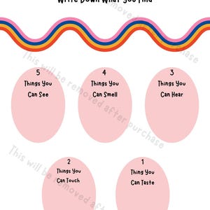 Mental Health Coping Skills Handout for Therapists- 5 Senses/ 5-4-3-2-1 ...