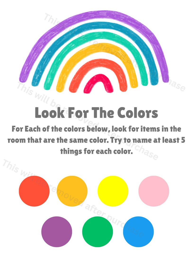 Mental Health Coping Skills Handout for Therapists- Look for the Colors ...