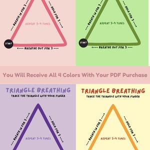 Mental Health Coping Skills Handout for Therapists- Triangle Breathing ...