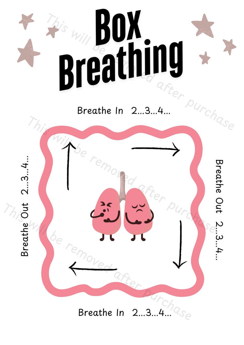 Box Breathing Handout: Mindfulness Coping Skill (digital Download) - Etsy