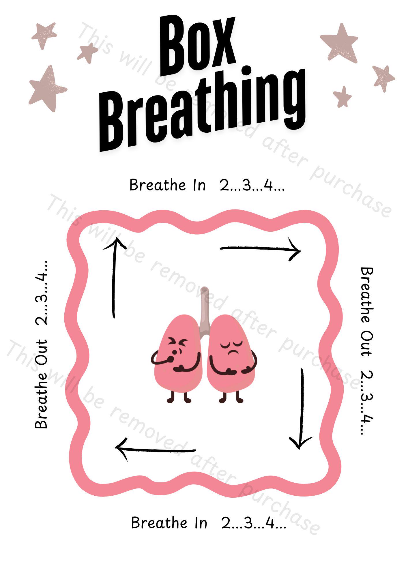 Mental Health Coping Skills Handout for Therapists- Box Breathing ...