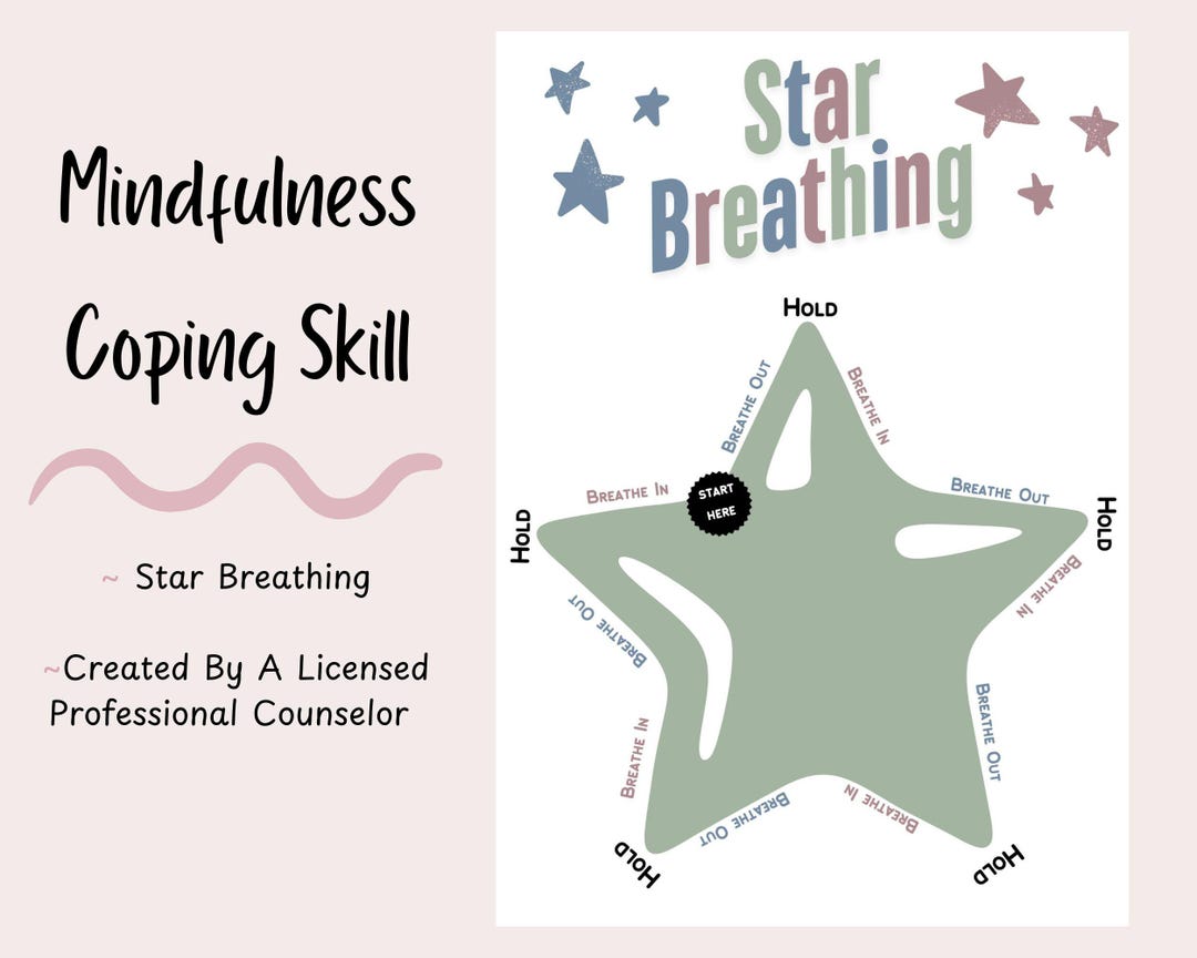 Star Breathing Handout: Mindfulness Coping Skill (digital Download) - Etsy