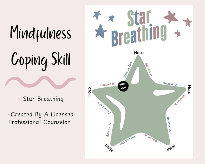 Star Breathing Handout: Mindfulness Coping Skill (digital Download) - Etsy