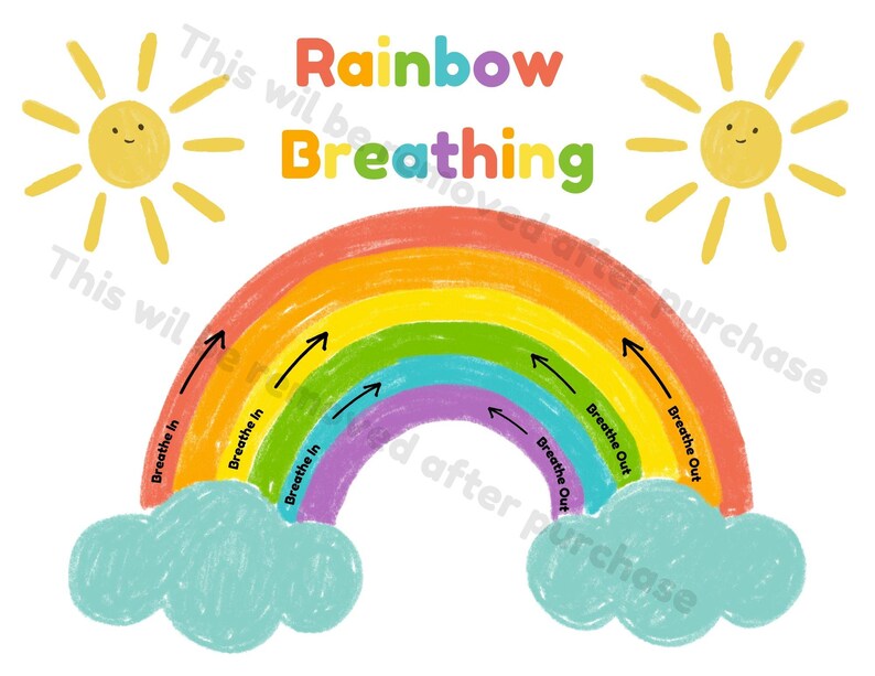 Mental Health Coping Skills Handout for Therapists- Rainbow Breathing ...