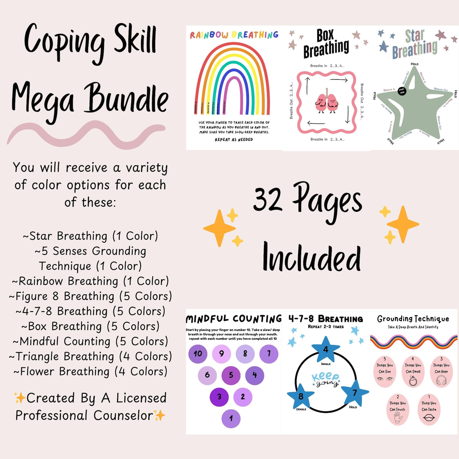 Mental Health Coping Skills Handouts for Therapists- Coping Skill Mega ...