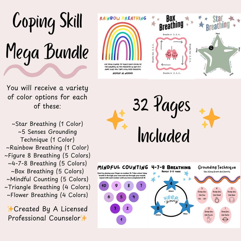 Mental Health Coping Skills Handouts for Therapists- Coping Skill Mega ...