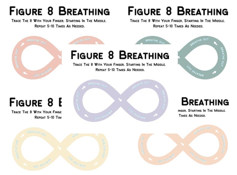 Mental Health Coping Skills Handout for Therapists- Figure 8 Breathing ...