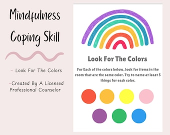 Mental Health Coping Skills Handout for Therapists- Rainbow Breathing ...