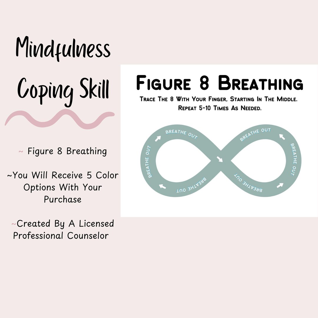 Mental Health Coping Skills Handout for Therapists- Figure 8 Breathing ...