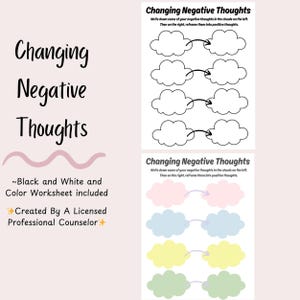 Changing Negative to Positive Thoughts Worksheet - Printable Mindset ...