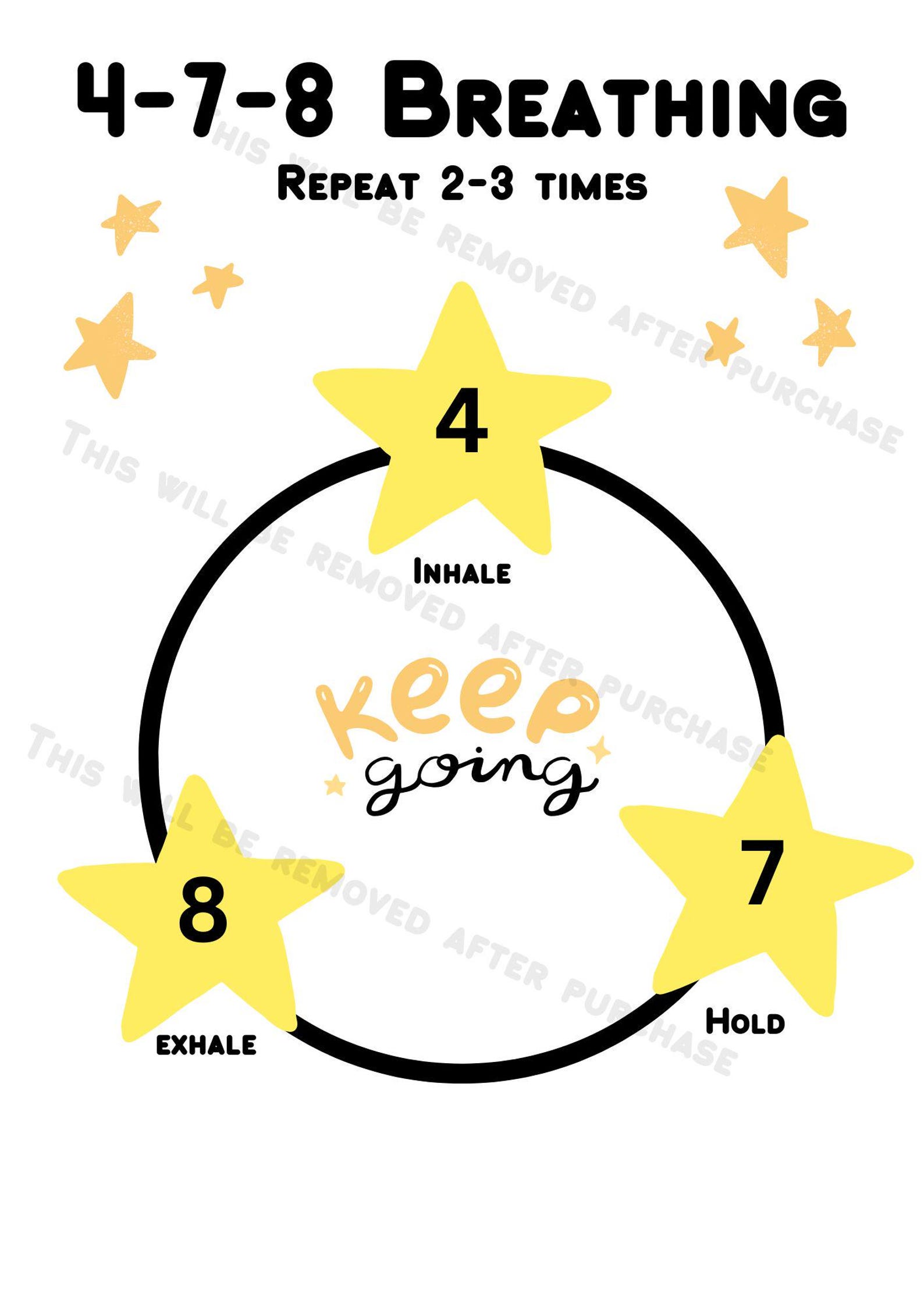 Mental Health Coping Skills Handout for Therapists- 4-7-8 Breathing ...