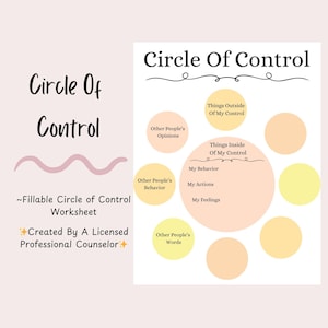 Circle of Control Worksheet - Printable Tool for Stress Management ...