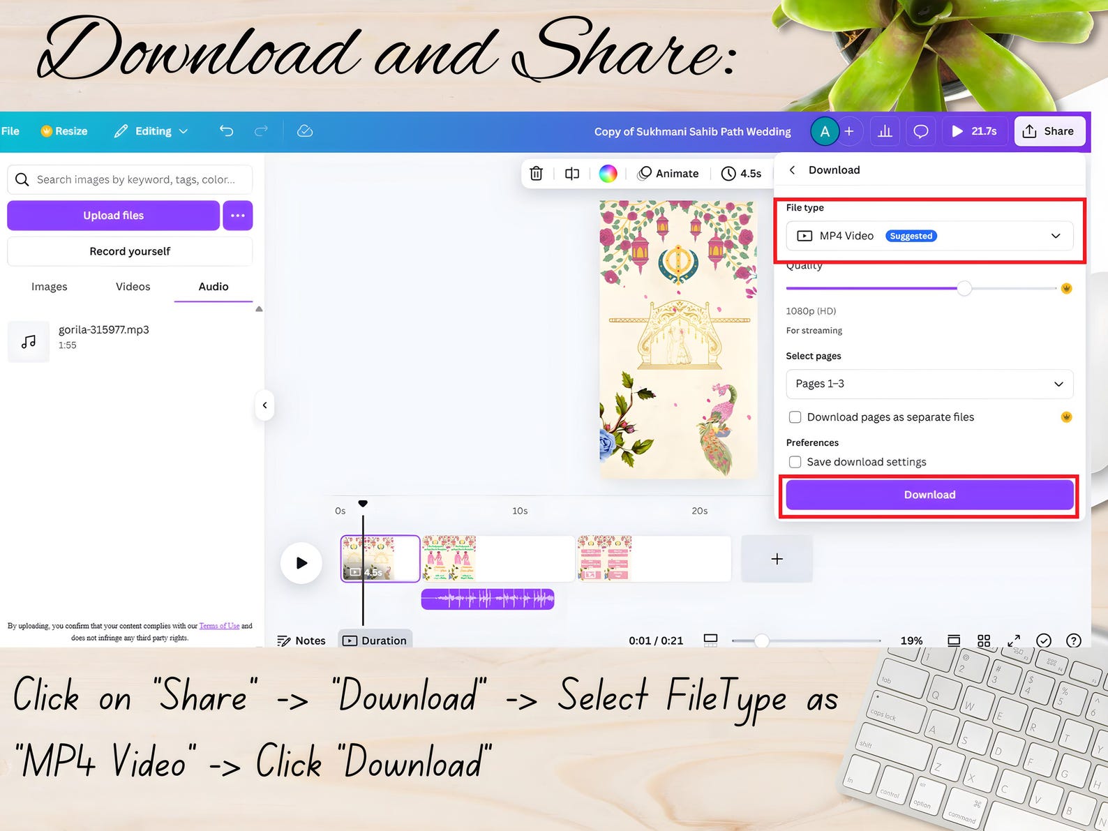 Quinceañera Invitation Video Animated Butterfly Pink Green | Sweet 15 ...