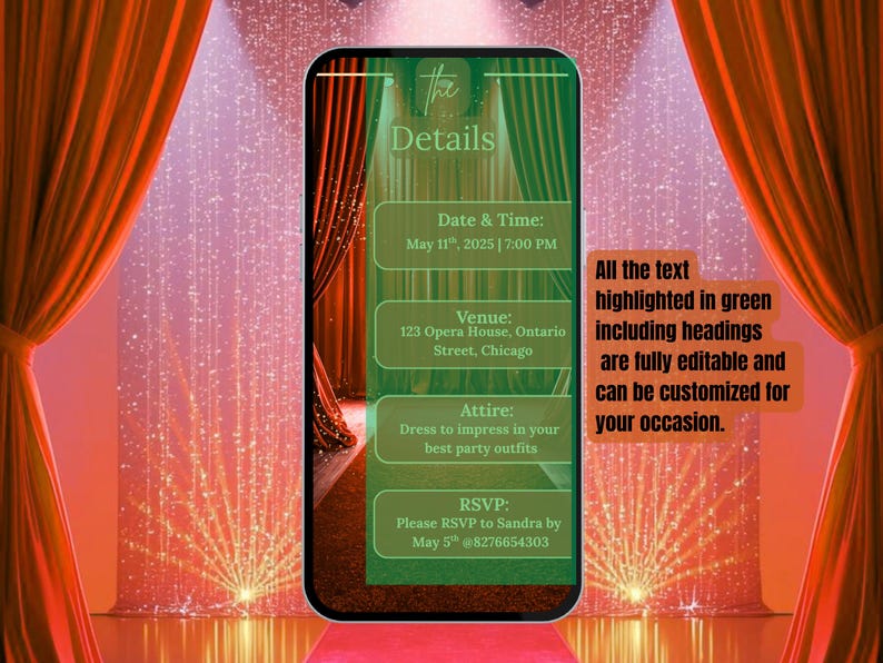 Orange & Gold Prom Send off Invitation – Glam Graduation Party – Prom ...