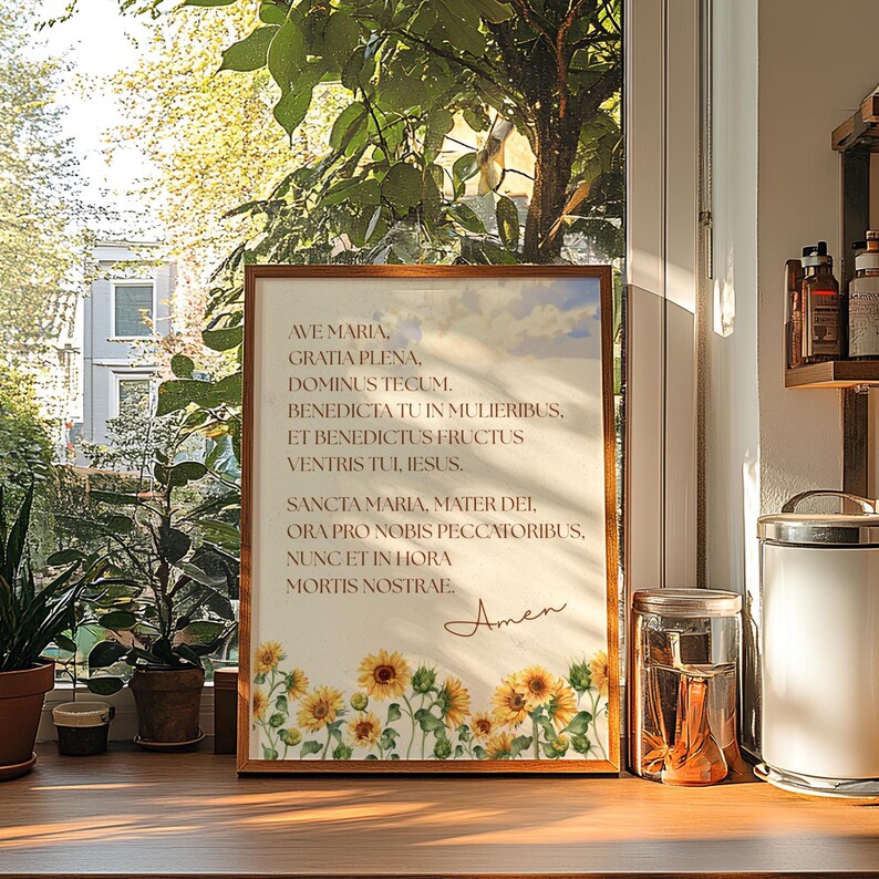 Hail Mary & Ave Maria Prayer | Mother Mary | Latin | Catholic Printable ...