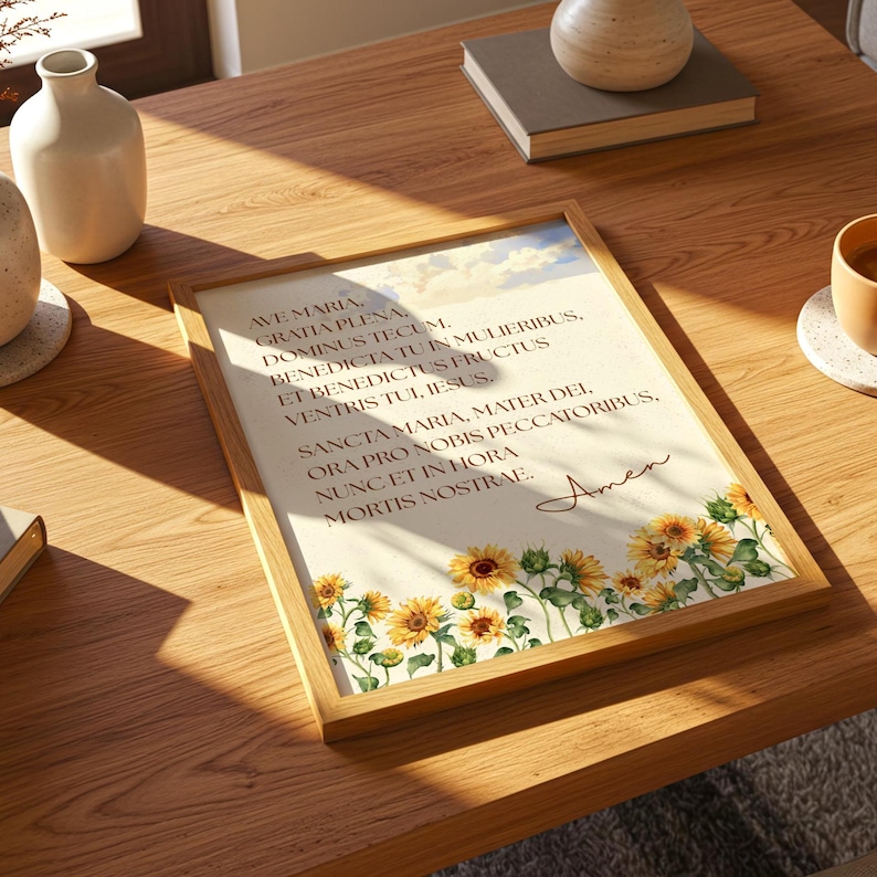 Hail Mary & Ave Maria Prayer | Mother Mary | Latin | Catholic Printable ...