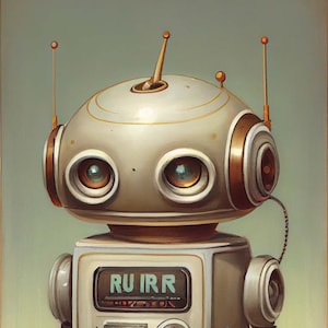 Retro Robots - SET 4, Pop Surrealism, Retro Futurism, AI, Midjourney, Instant Download ...