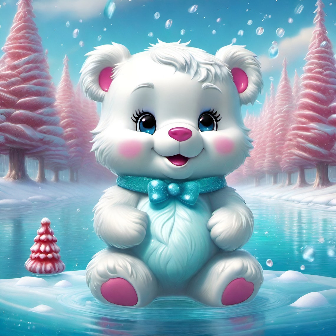 Set of 10 Cute Ice World Bears AI Art, Instant Download, Print Yourself ...