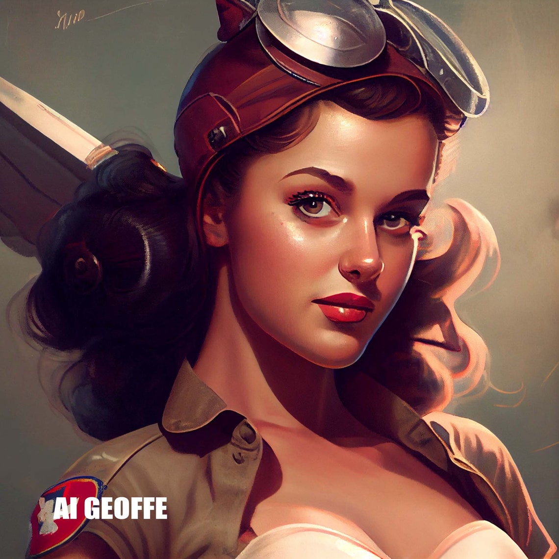 Set of 5, World War II Pin-up Girls, Midjourney, Instant Download, Printable - Etsy