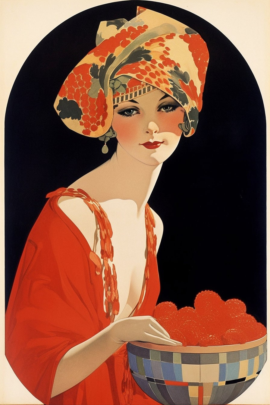 Art Deco Pin Up, Set of 5, Set 1 - Midjourney AI, Instant Download ...