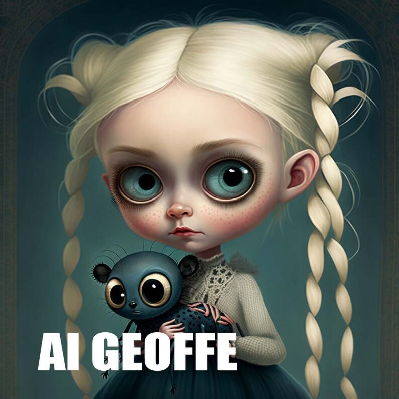 Set of 5 AI Created - Goth Kids With Their Pet Spider - AI Art, Instant ...