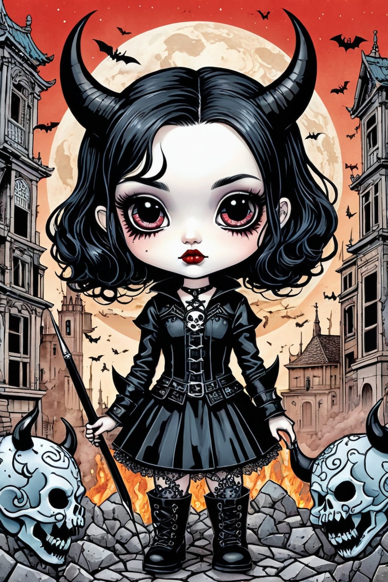 Set of 14 Goth Dolls, AI Artworks, Instant Download, Print Yourself - Etsy