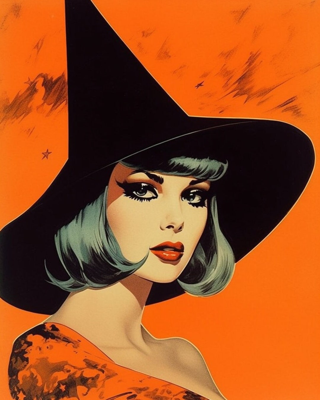 Halloween Witch Pinups, Set of 5 - Midjourney AI, Instant Download ...