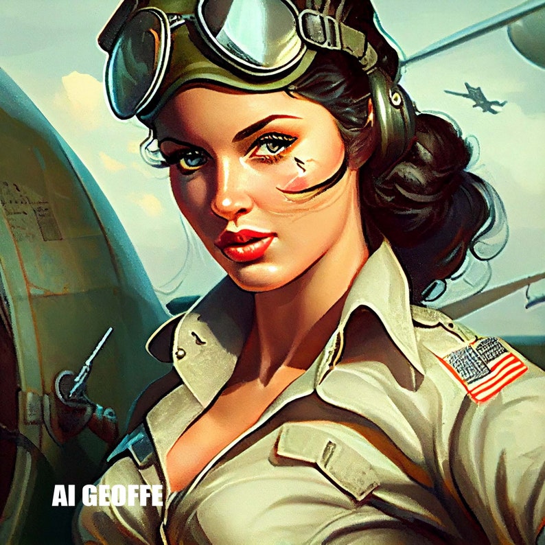 Set of 5 World War II Pin-up Girls Midjourney Instant - Etsy