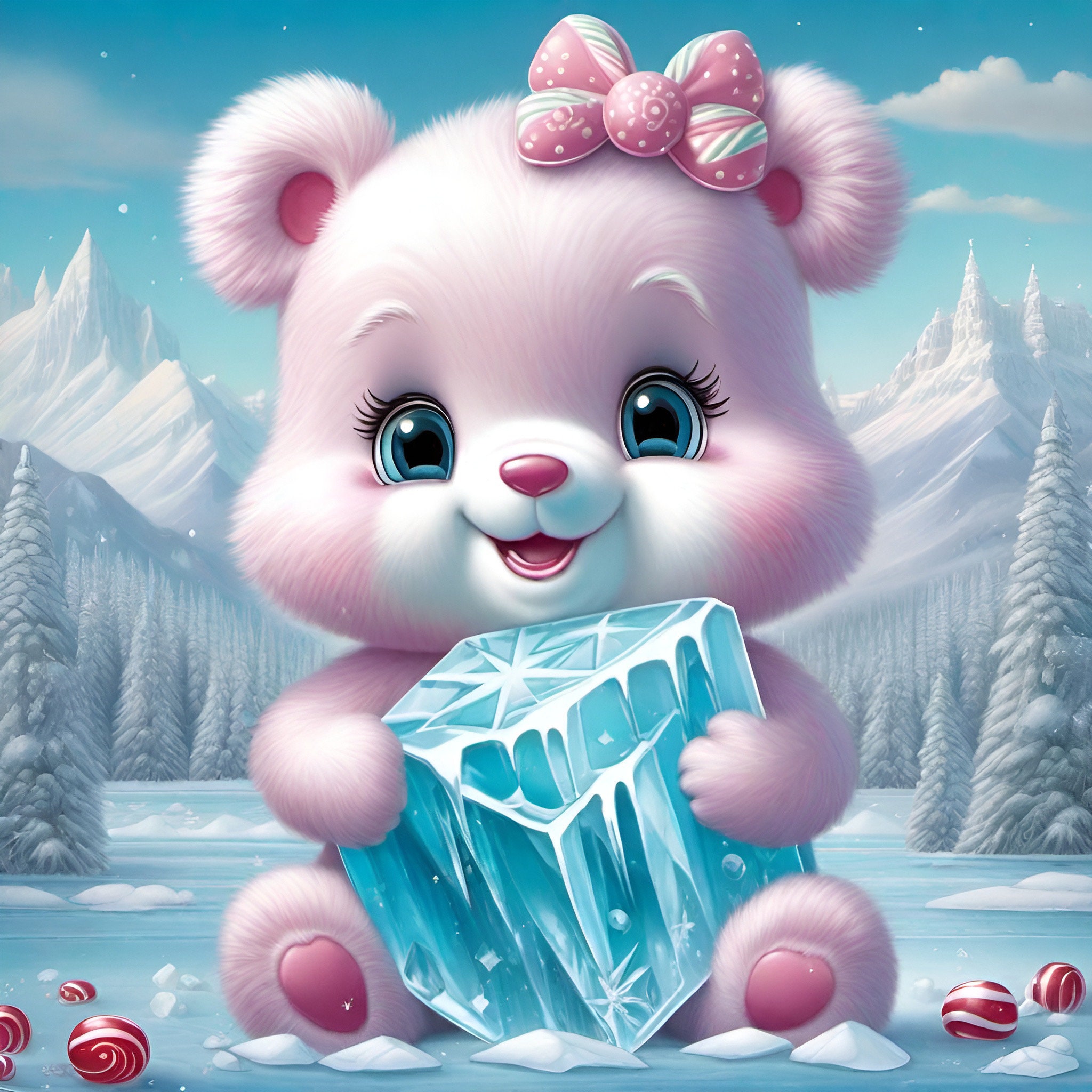 Set of 10 Cute Ice World Bears AI Art, Instant Download, Print Yourself ...