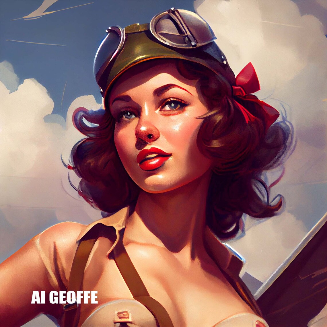 Set of 5, World War II Pin-up Girls, Midjourney, Instant Download, Printable - Etsy