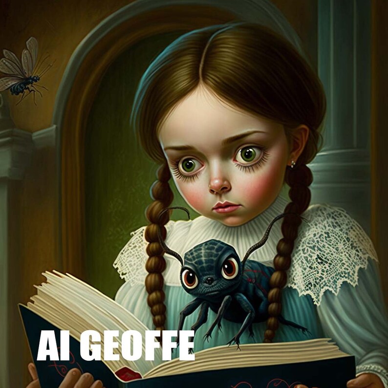 Set of 5 AI Created - Goth Kids With Their Pet Spider - AI Art, Instant ...