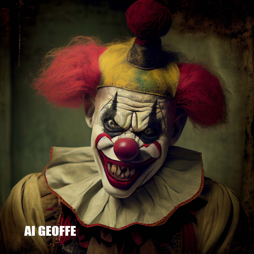 Evil Clown Portraits, Series 1, Midjourney, Instant Download, Printable ...