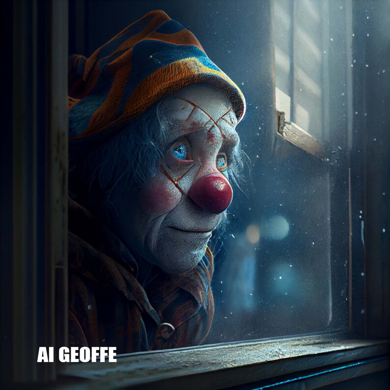 Clown in the Window, Don't Let Him In, Midjourney AI, Instant Download ...