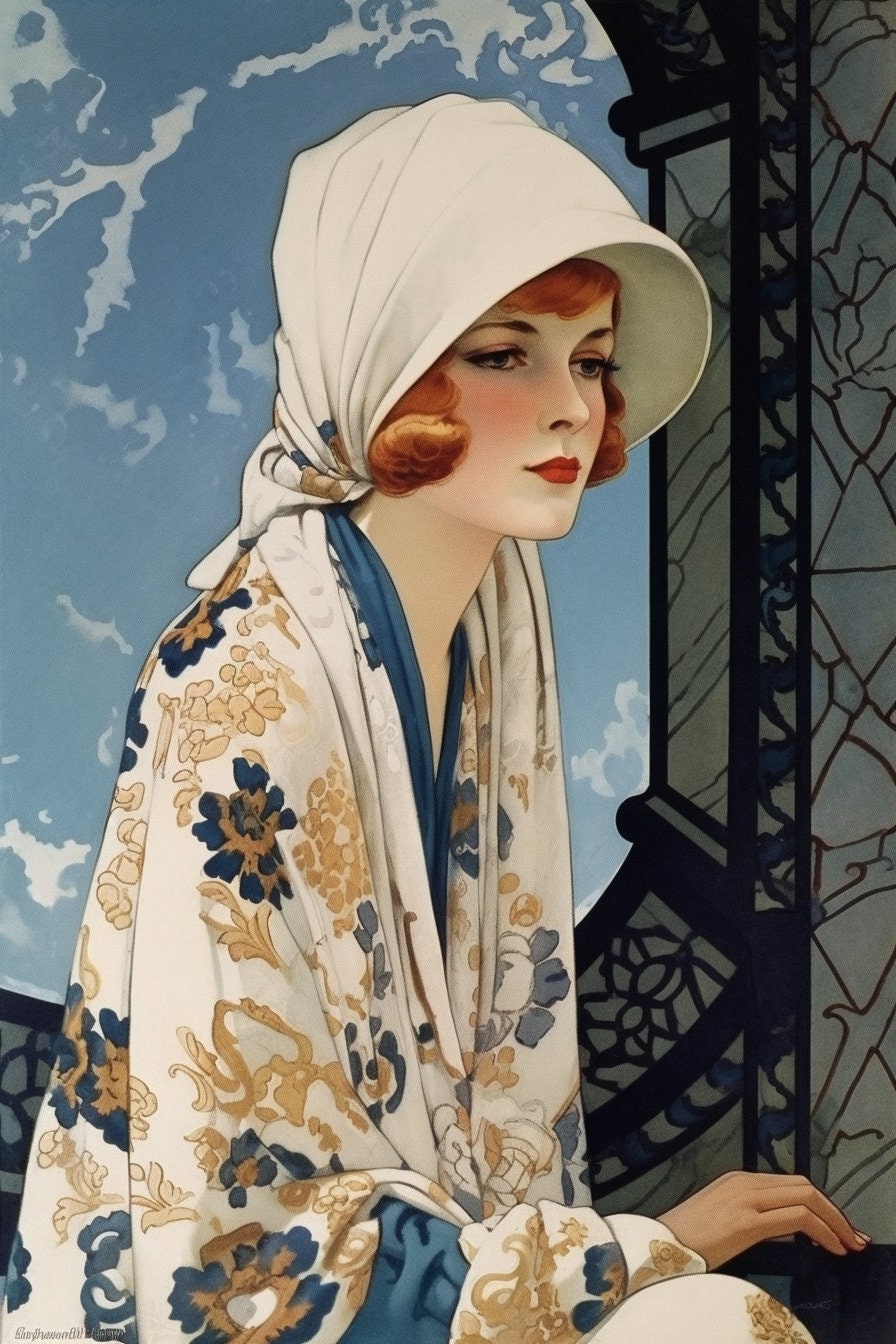 Art Deco Pin Up, Set of 5, Set 1 - Midjourney AI, Instant Download ...