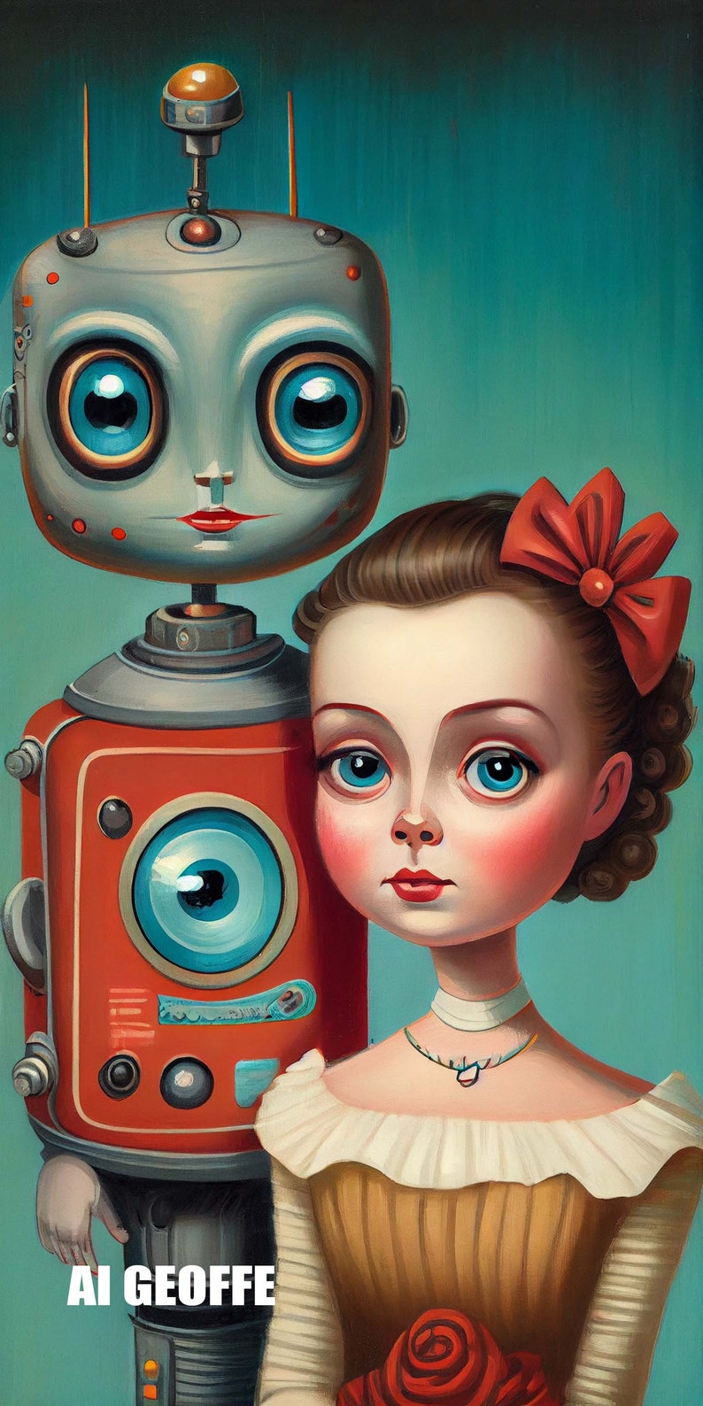 Retro Robots - SET 1, Pop Surrealism, Retro Futurism, AI, Midjourney, Instant Download ...